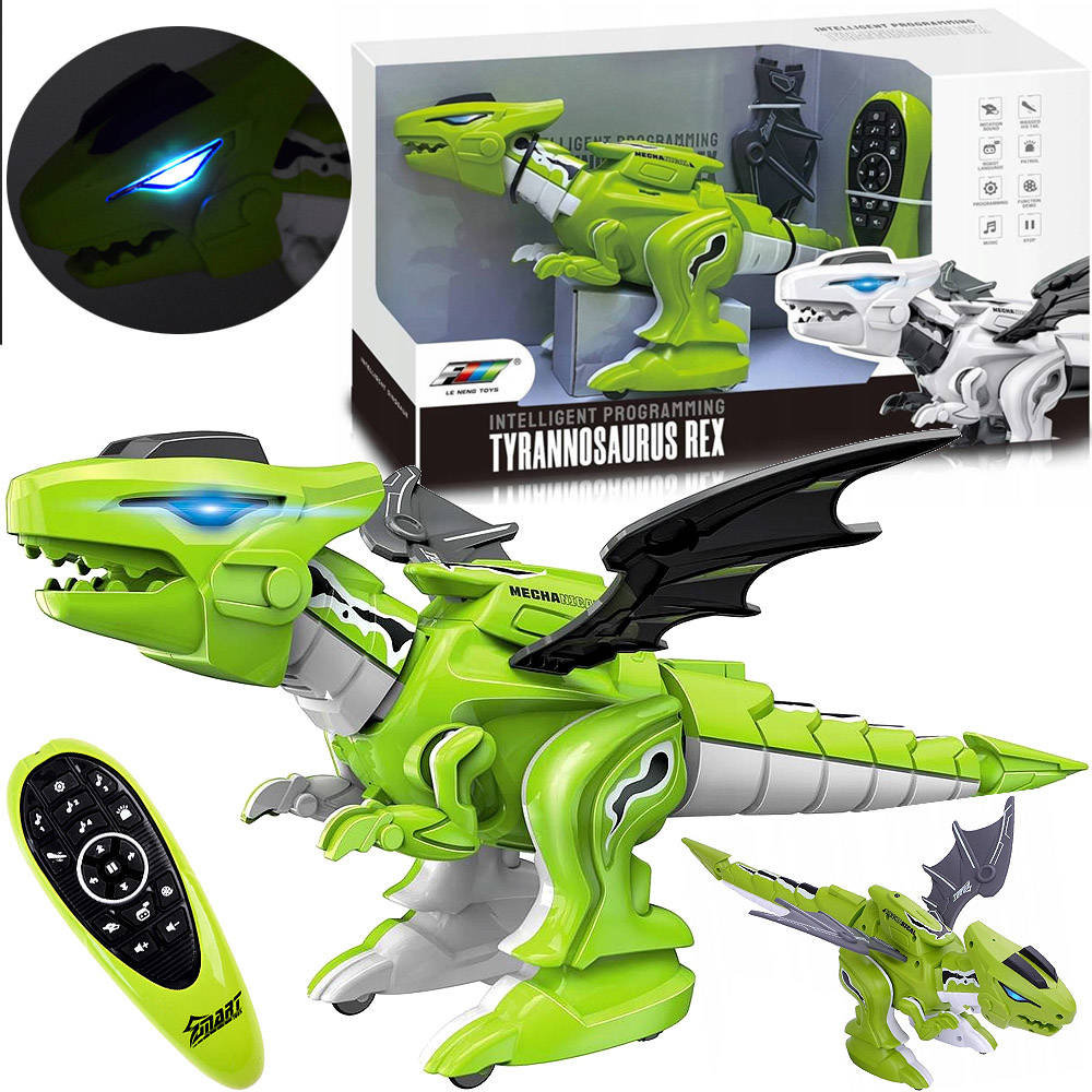 OGROMNY Dinozaur sterowany na pilot smok LED chodzi jak robot na ...
