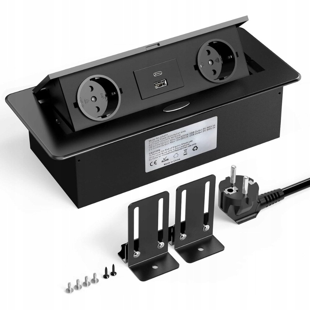 Ohuo Wysuwana Listwa Zasilająca 3 Gniazda, Usb-C, 1.8 M - Inna marka ...