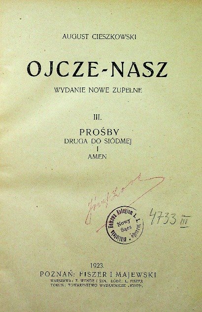 Ojcze Nasz Tom 3 1923 r. - W opisie | Książka w Empik