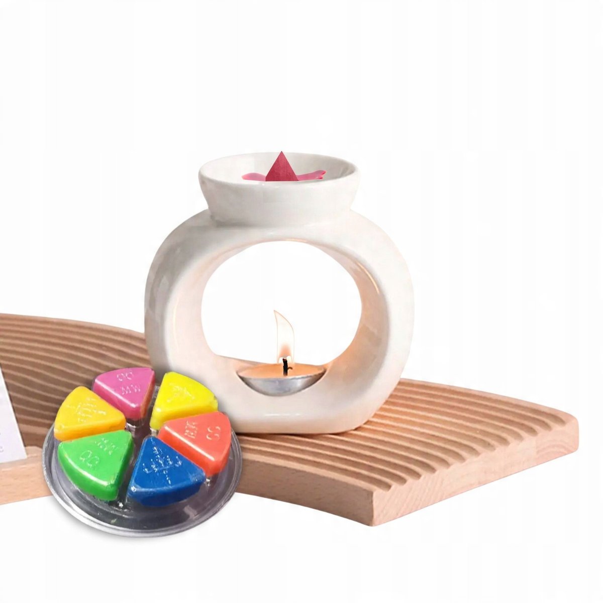 Okrągły pojemnik na woski zapachowe do kominka forma CLAMSHELL trójkąty 6 G - GIFT HOME | Sklep ...