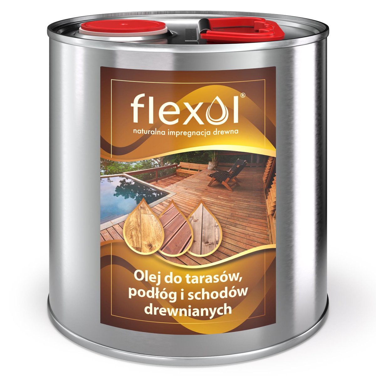 Olej do tarasu podłóg schodów z drewna 2,5L - Flexol | Sklep EMPIK.COM