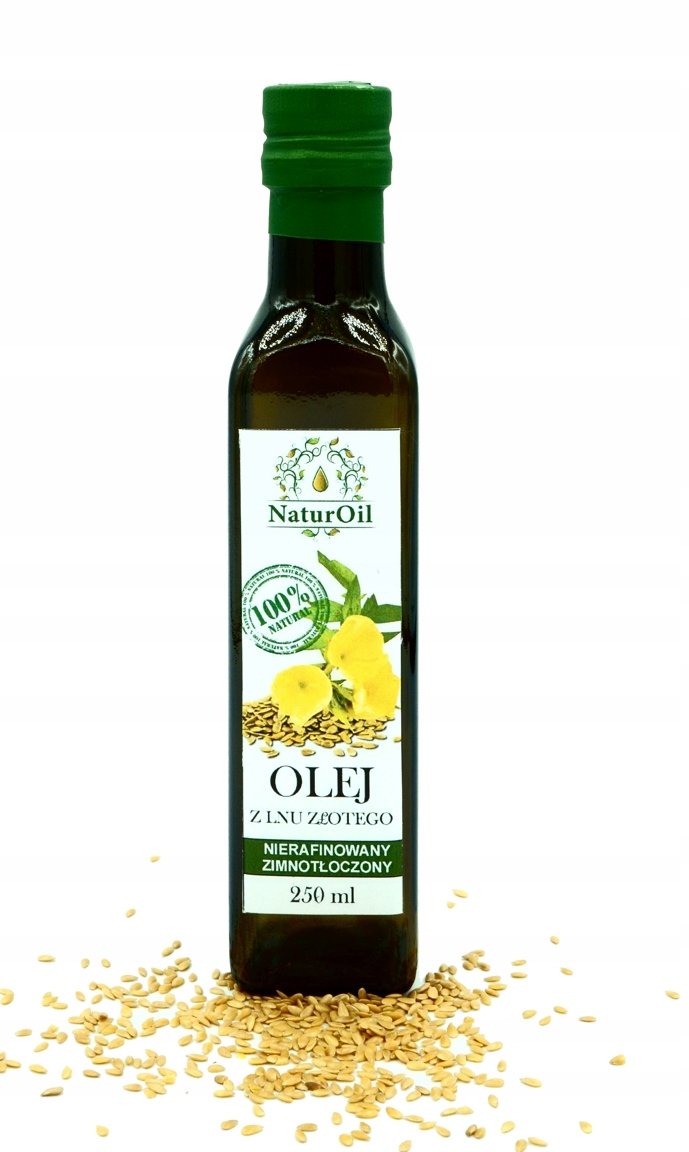 Olej lniany z lnu złotego 250ml NaturOil - Naturini | Sklep EMPIK.COM
