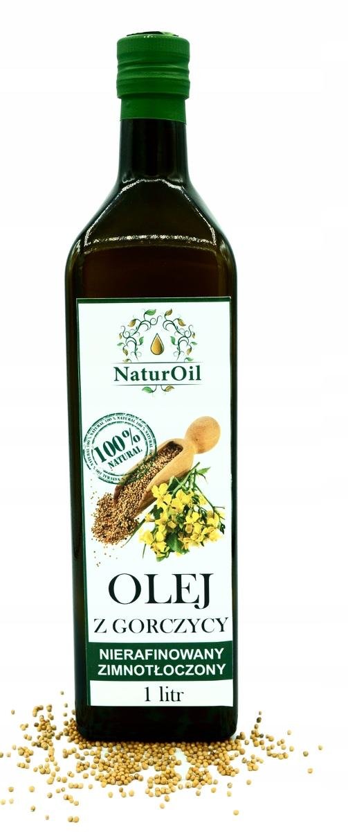 Olej musztardowy z gorczycy 1 litr NaturOil - Naturini | Sklep EMPIK.COM