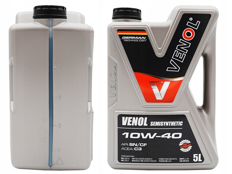 OLEJ POŁSYNTETYCZNY VENOL SYNTHESIS 10W-40 C3 5L - Inna marka ...