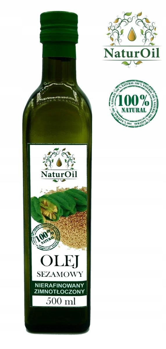 Olej sezamowy, zimnotłoczony 500ml NaturOil - Naturini | Sklep EMPIK.COM