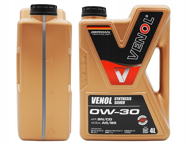 Olej Syntetyczny Venol Synthesis 0W30 A5/B5 4L - Inna marka ...