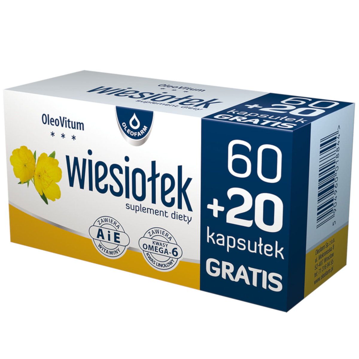 Olej Z Nasion Wiesiołka Kapsułki 80 szt Wiesiołek Oleovitum | Sklep ...