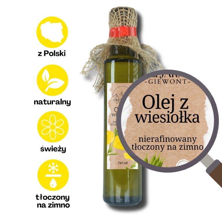 Olej z wiesiołka nierafinowany tłoczony na zimno 250 ml z Polski - Zdrowa Linia | Sklep EMPIK.COM