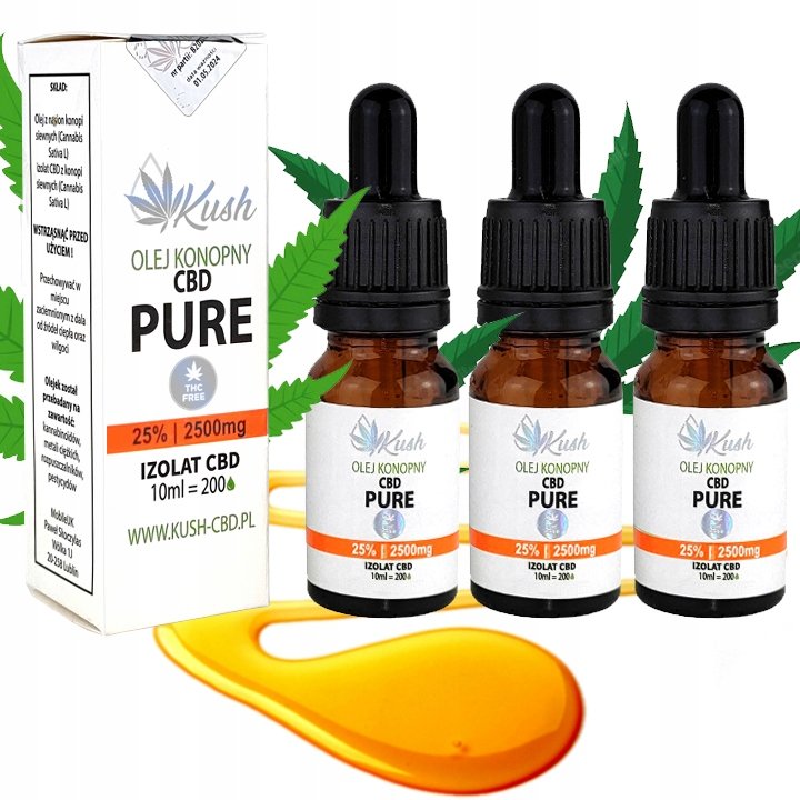 Olejek Konopny Kush Cbd Pure 25% 7500 mg | 3x 10ml | Sklep EMPIK.COM