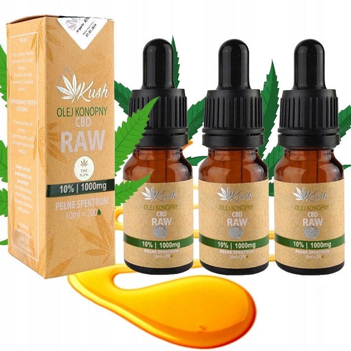 Olejek Konopny Kush Cbd Raw 10% 3000 mg | 3x 10ml | Sklep EMPIK.COM