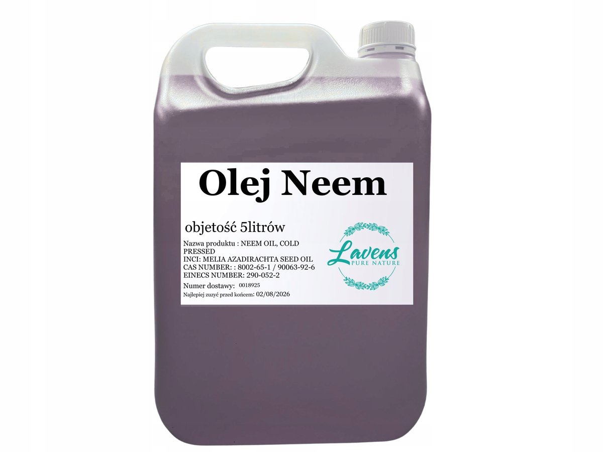 Olejek Neem Nierafinowany Olej Naturalny Tłoczony na Zimno 5L | Sklep ...