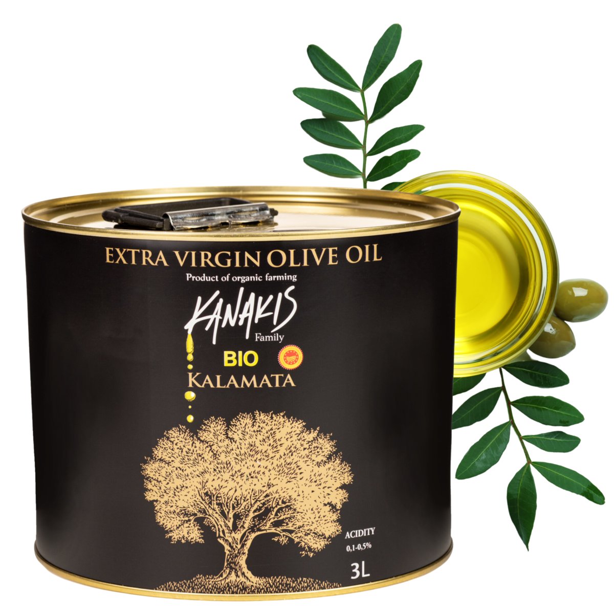 Oliwa z oliwek Naturalna Grecka BIO Tłoczona Na Zimno 3L - ŚWIEŻY ZBIÓR ...