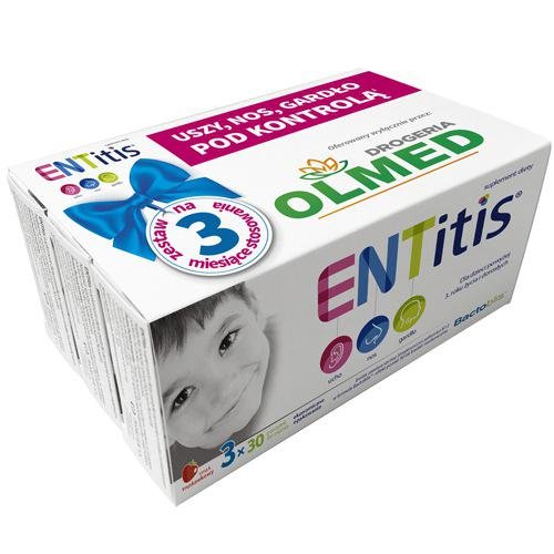 Olmed, Zestaw ENTitis do ssania truskawkowy, 3x 30 pastylek | Sklep ...