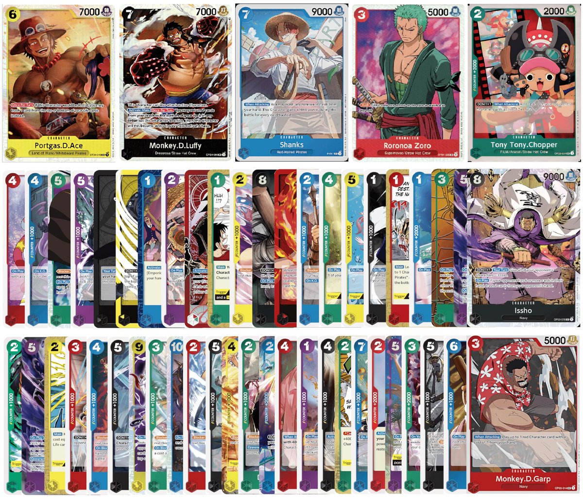 One Piece Card Game - 50 różnych kart One Piece, w tym 5 gwarantowanych ...