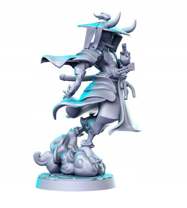Oni Ronin - demon samurai + podstawa dnd 3D druk 12k mini rpg - Iron ...
