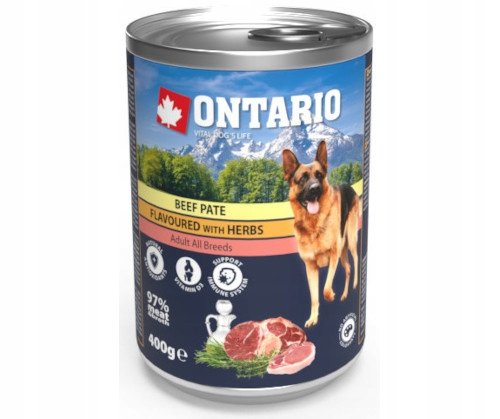 ONTARIO PATE wołowina w ziołach 400g puszka dla psa (214-21102 ...