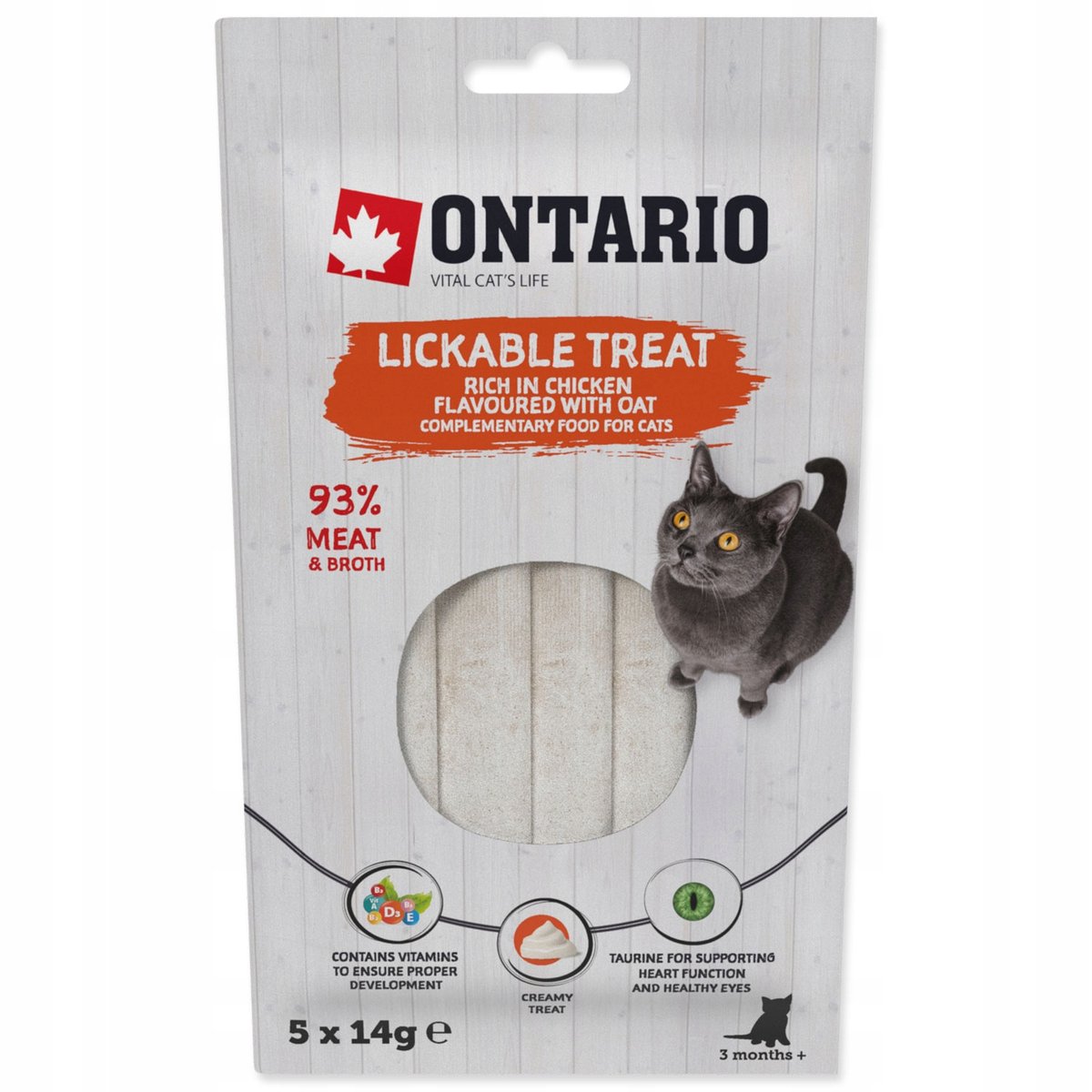 ONTARIO Przysmak do lizania dla kotów bogate w smaku kurczaka z owsem ...
