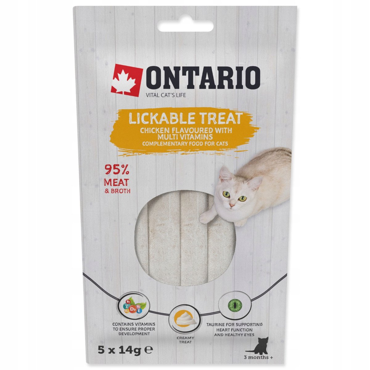 ONTARIO Przysmak do lizania dla kotów o smaku kurczaka z multiwitaminą ...