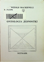 Ontologia jednostki - Mackiewicz Witold | Książka w Empik