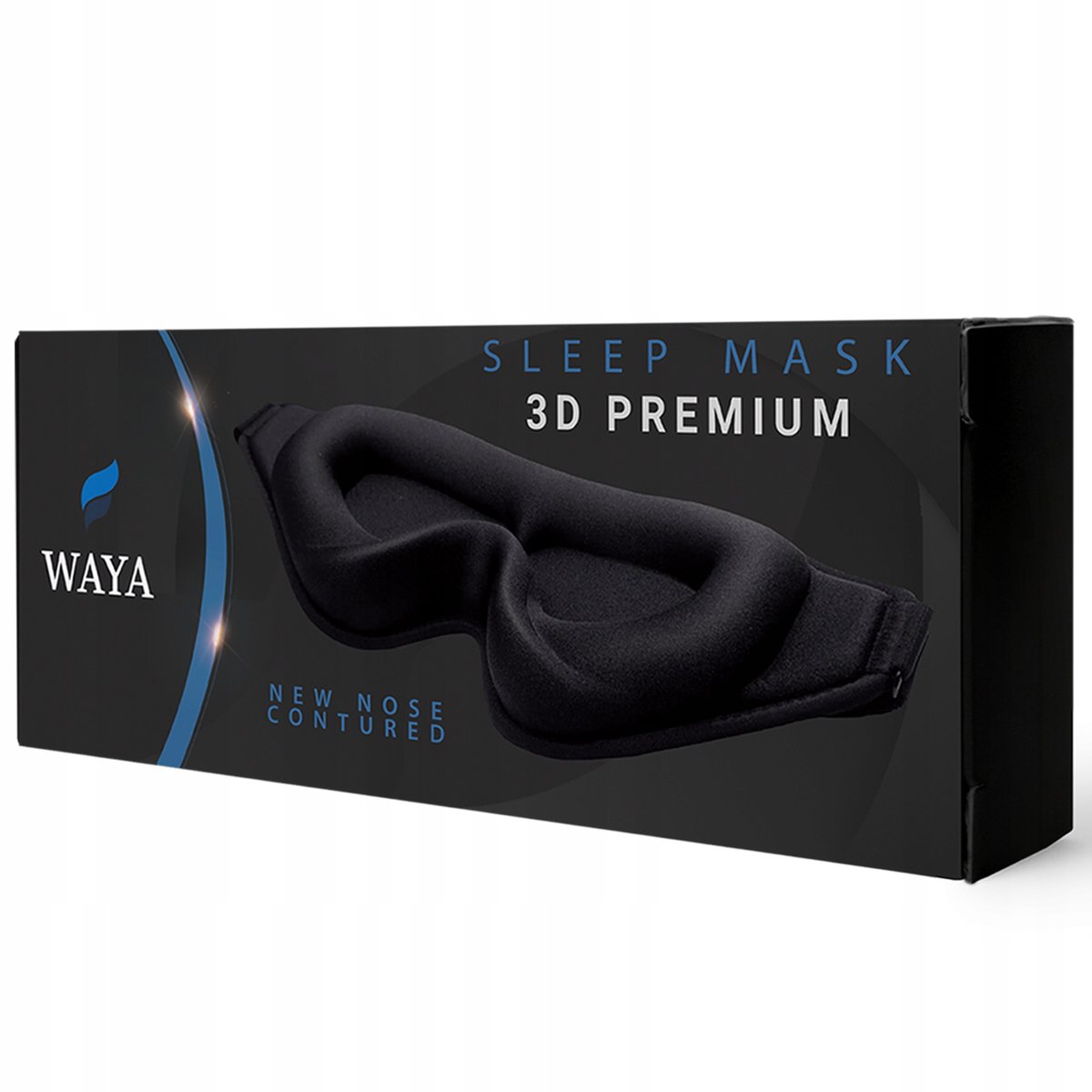Opaska na oczy WAYA 3D Premium V2 Czarny + worek WAYA | Sklep EMPIK.COM