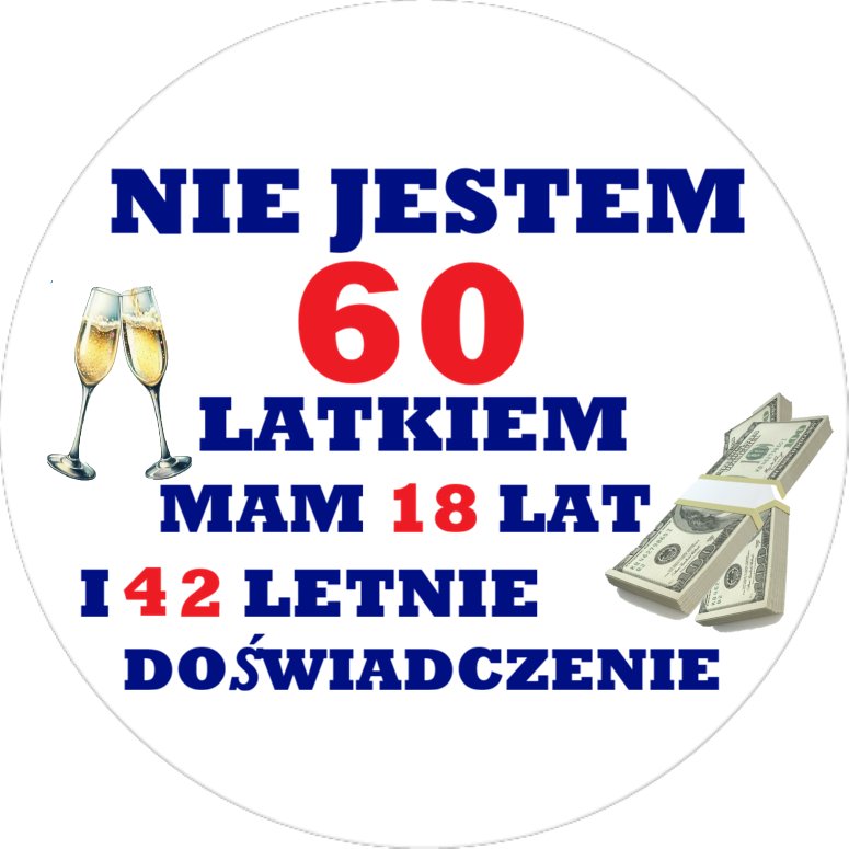 Opłatek na tort 60 Urodziny Dolar Nominał - Inna marka | Przyjęcia i ...