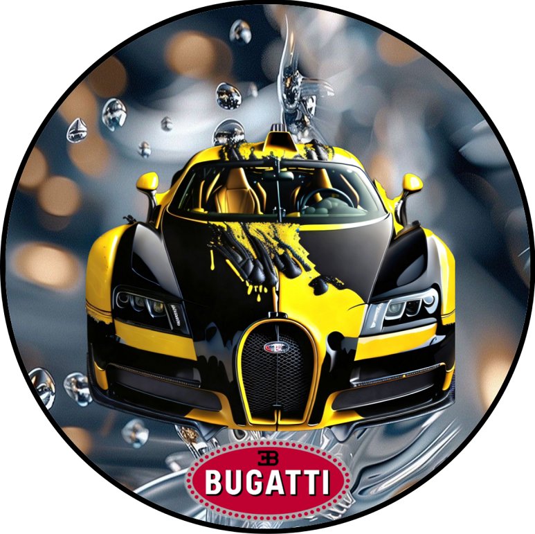OPŁATEK NA TORT BUGATTI SAMOCHÓD FURA URODZINY 18 30 40 50 60 - Inna ...