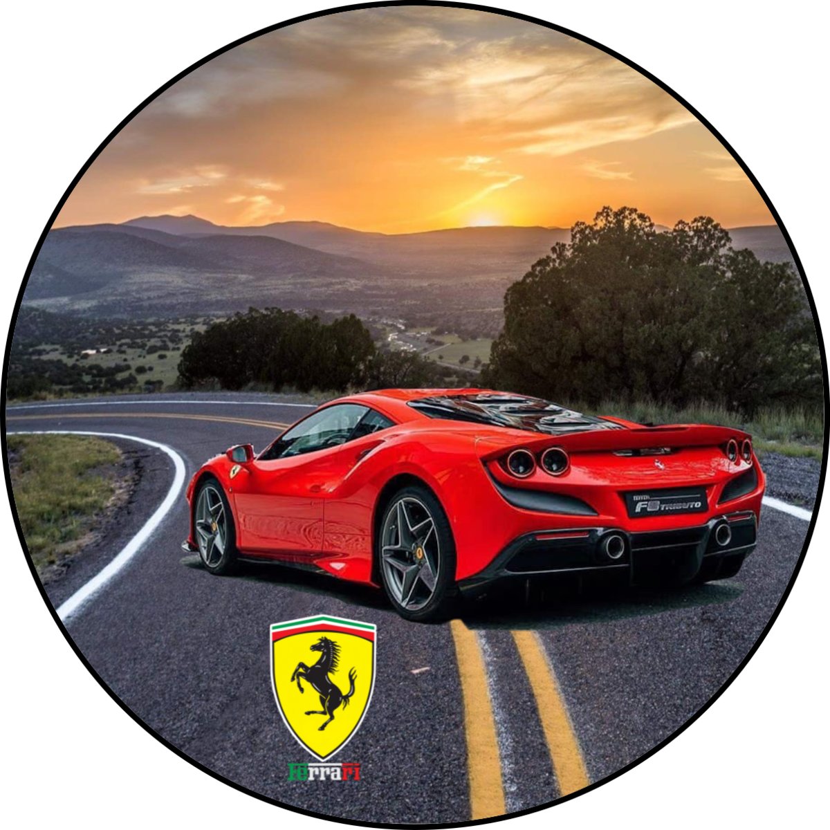 OPŁATEK NA TORT FERRARI AUTO SAMOCHÓD LOGO URODZINY 18 30 40 50 60 ...