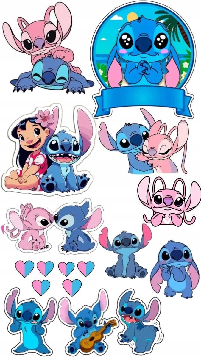OPŁATEK NA TORT Wydruk Cukrowy STICH STITCH STICZ LILO + IMIĘ #31 ...