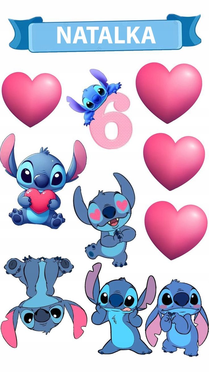 OPŁATEK NA TORT Wydruk Cukrowy STICH STITCH STICZ LILO + IMIĘ #81 ...