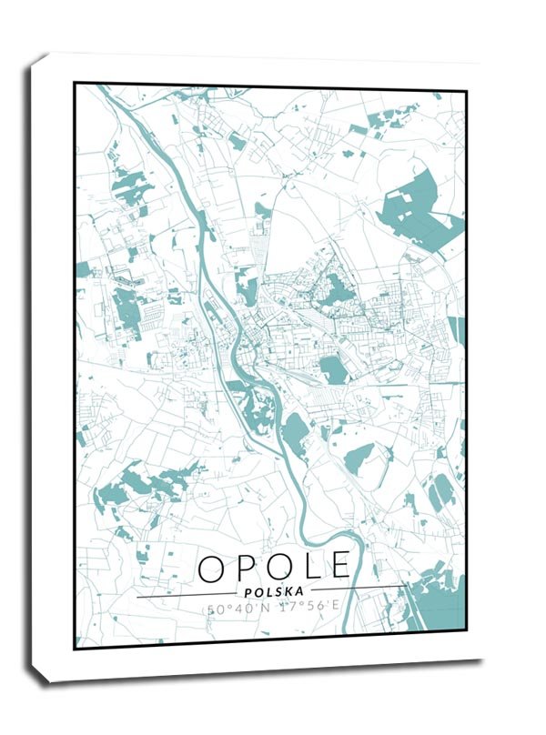 Opole mapa blue - obraz na płótnie 61x91,5 cm - Galeria Plakatu | Sklep ...