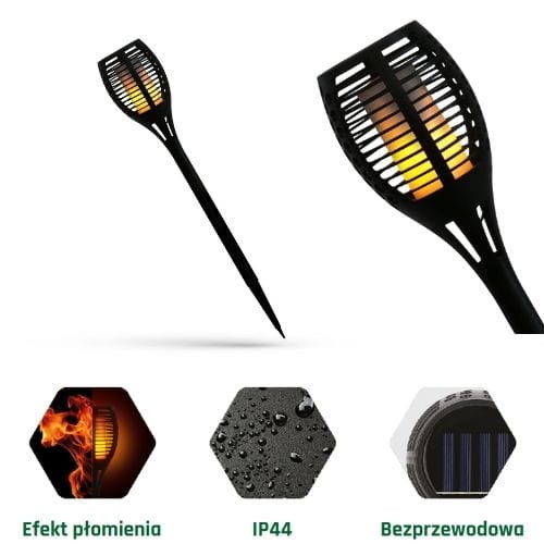 Oprawa solarna LED wbijana imitacja płomienia - SPECTRUM | Sklep EMPIK.COM