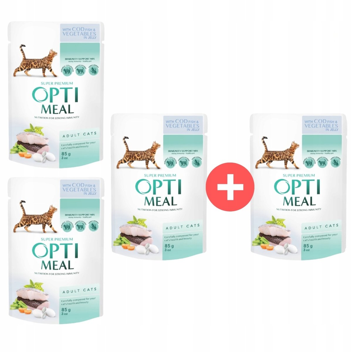 Optimeal Karma dla kota Dorsz Saszetka 4X85G - Optimeal | Sklep EMPIK.COM