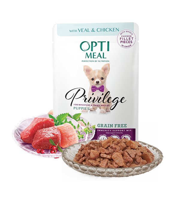 Optimeal Małe Rasy Cielęcina I Kurczak Dla Szczeniąt 85G - Optimeal ...