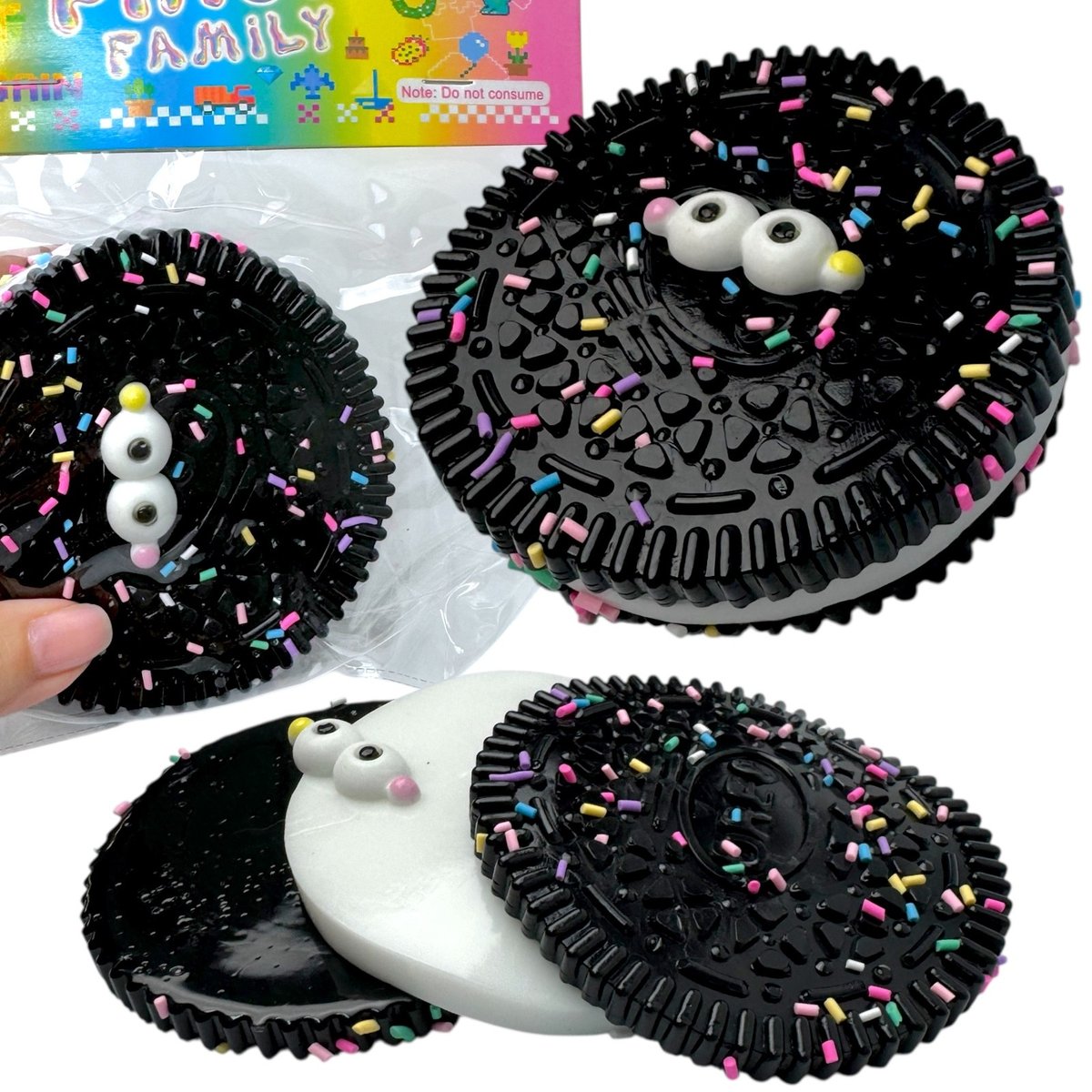 Oreo Gniotek taba z posypką Oczy - czarny - SquishySquishies | Sklep ...