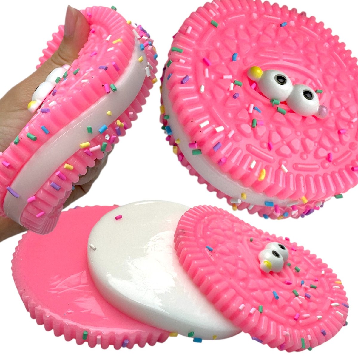 Oreo Gniotek taba z posypką Oczy - róż - SquishySquishies | Sklep EMPIK.COM