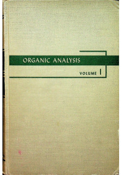 Organic analysis tom I - | Książka w Empik