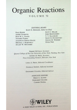 Organic reaction vol 72 - Wiley | Książka w Empik