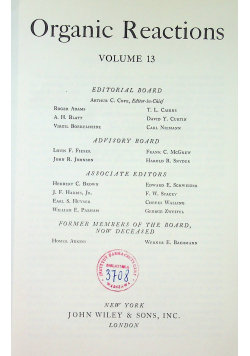 Organic Reactions vol 13 - Roger Adams | Książka w Empik