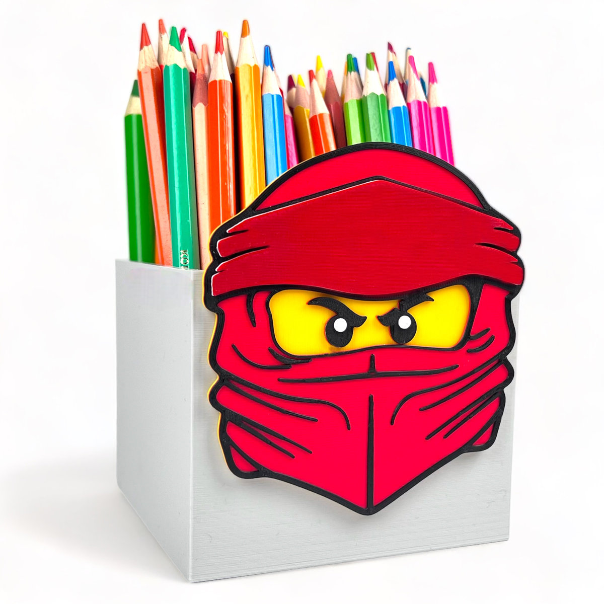 Organizer na biurko na kredki dla dzieci NINJA 3D w stylu klocków LEGO ...