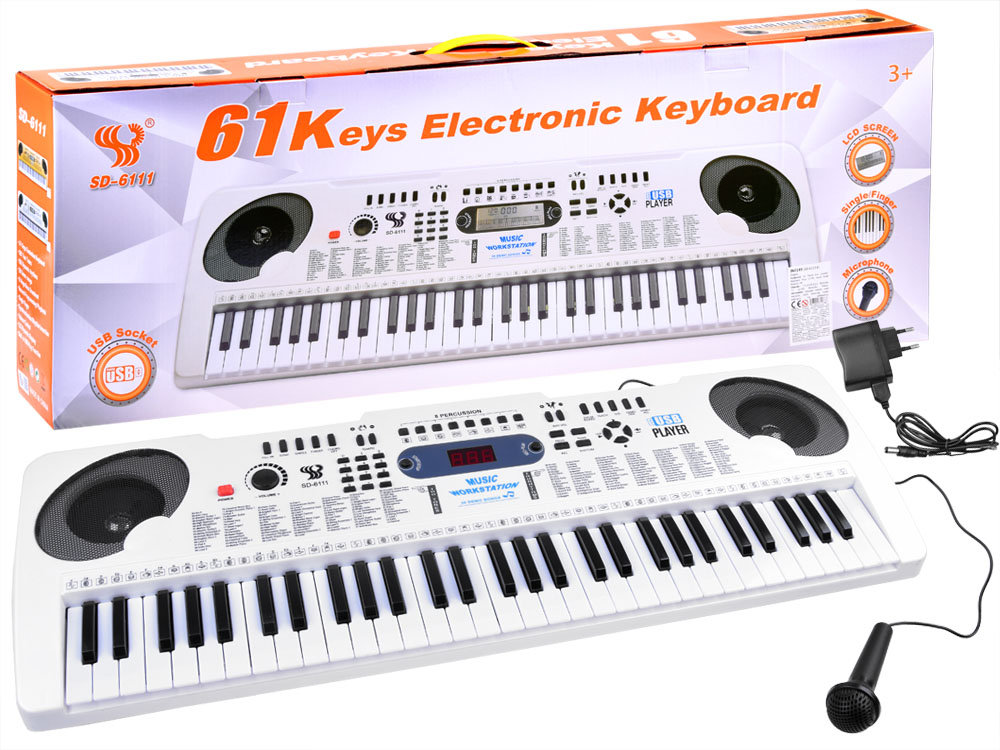 Organy z mikrofonem SD-6111A 61 klawisze IN0149 - Inna producent ...