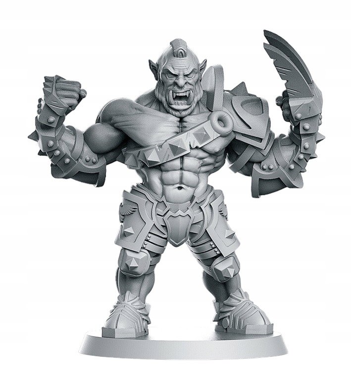 Ork z ostrzem atak v4 figurka + podstawka do DND D&D 3D druk 12k RPG ...