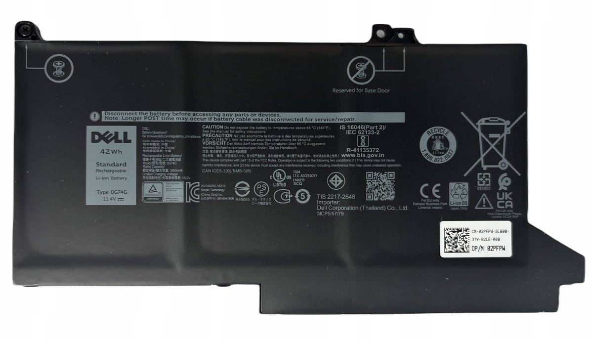 Oryginalna Bateria Dell 42Wh 3C 0G74G 2PFPW 3KF82 8JYHH - Dell | Sklep ...