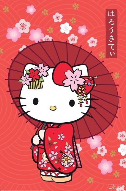 Oryginalny plakat Hello Kitty Japanese Style oryginalne plakaty 61x91,5 ...