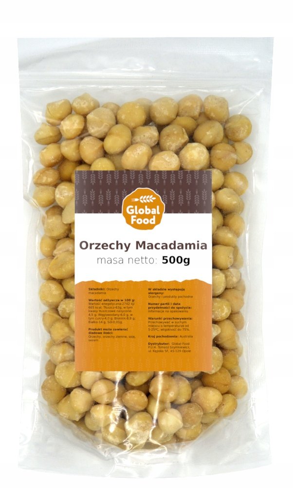 Orzechy Makadamia Orzech Macadamia Global Food 500G - Inny producent ...