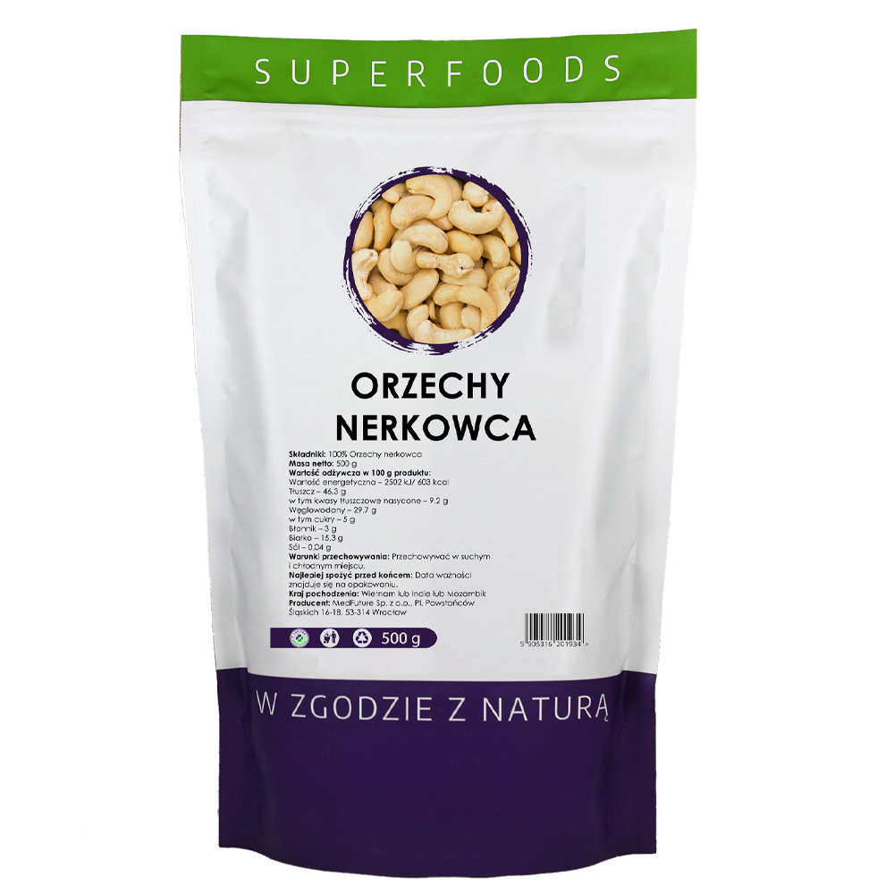 Orzechy nerkowca naturalne 500 g - Medfuture - MedFuture | Sklep EMPIK.COM