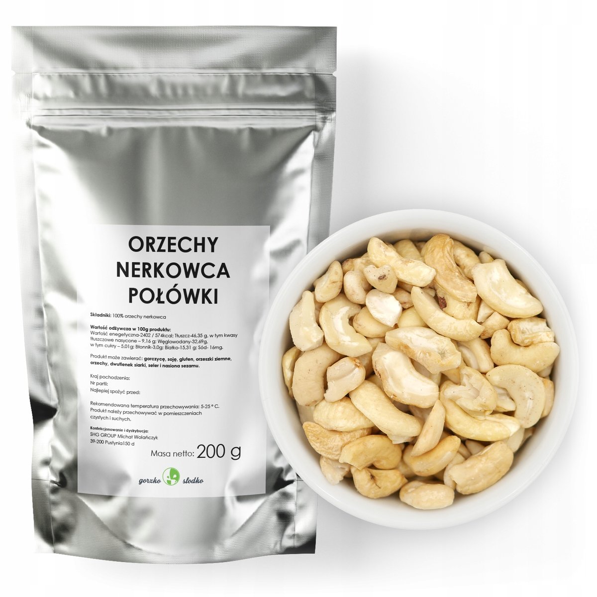Orzechy Nerkowca Połówki 200G - gorzkoislodko | Sklep EMPIK.COM