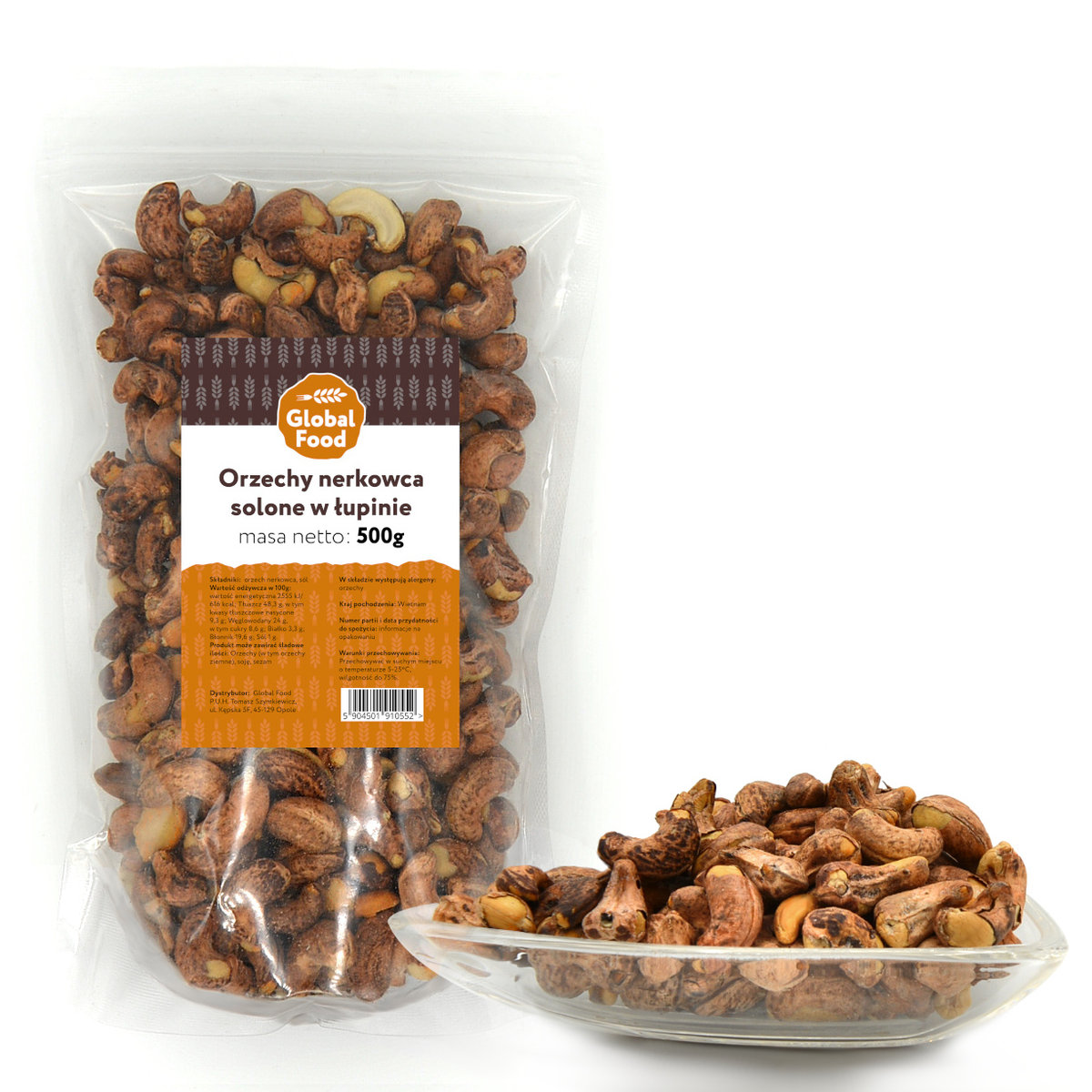 Orzechy Nerkowca Prażone Solone W Łupinie Global Food 500G - Inny producent | Sklep EMPIK.COM