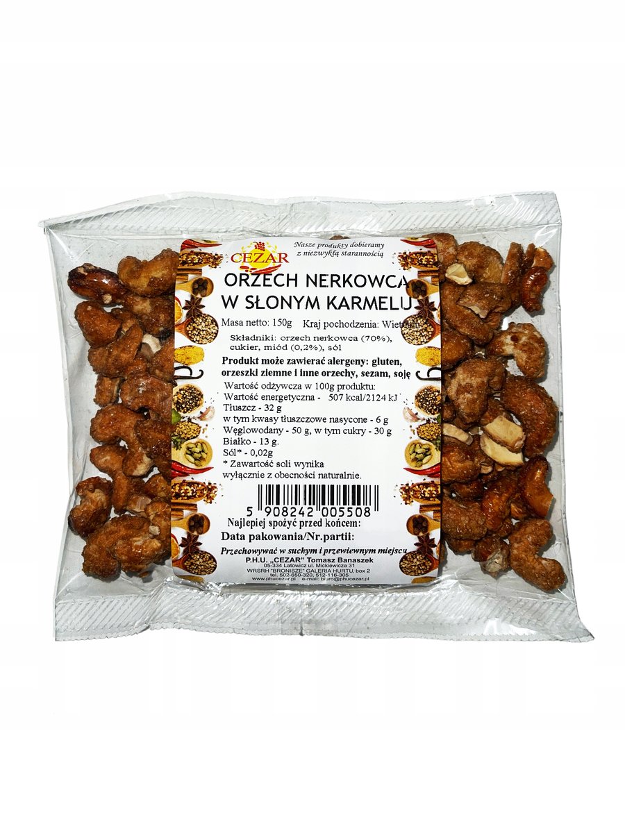 Orzechy Nerkowca w karmelu 150g - P.H.U. Cezar | Sklep EMPIK.COM