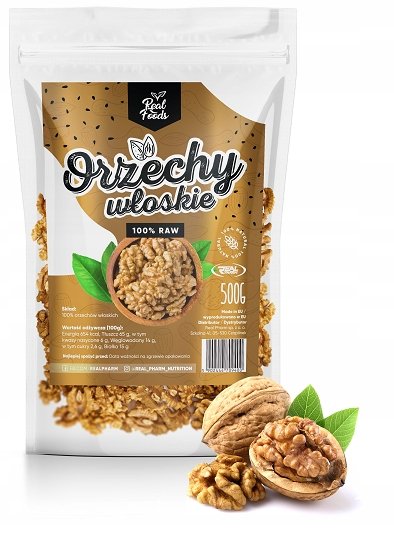 ORZECHY WŁOSKIE ŁUSKANE naturalne WYSOKA JAKOŚĆ 1kg Real Foods 1000g ...
