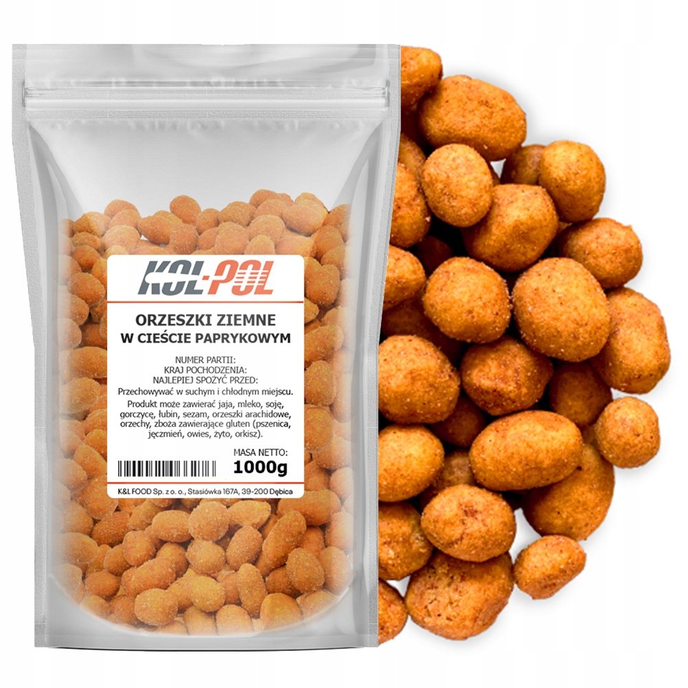 ORZECHY ZIEMNE PAPRYKOWE 1kg Orzeszki w panierce paprykowej jakość Kol ...